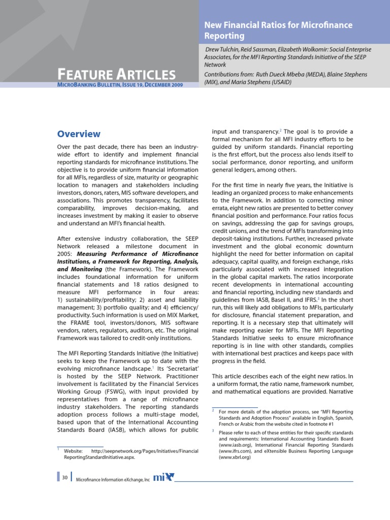 MFI Ratios | PDF | Microfinance | Market Liquidity