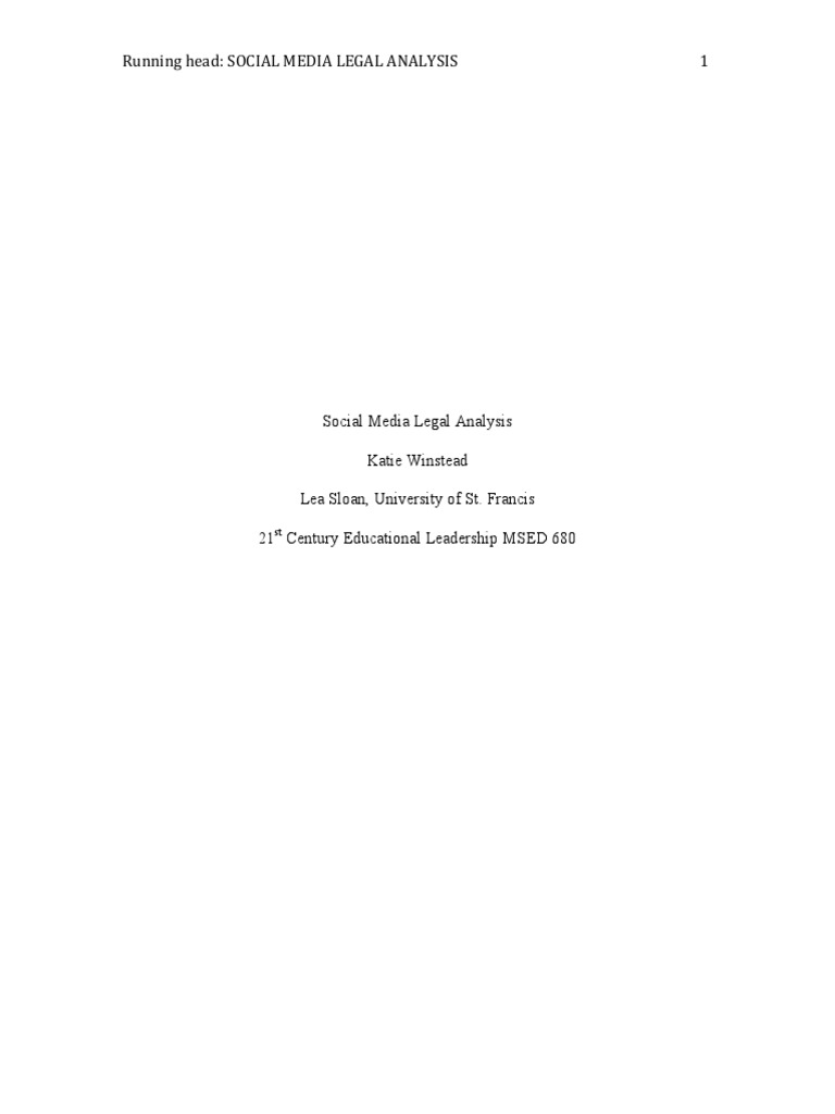 Legal Analysis Paper - Katie Winstead | PDF | Cyberbullying | Government