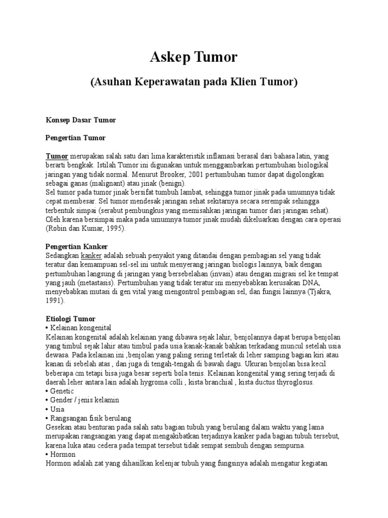 Askep Tumor | PDF