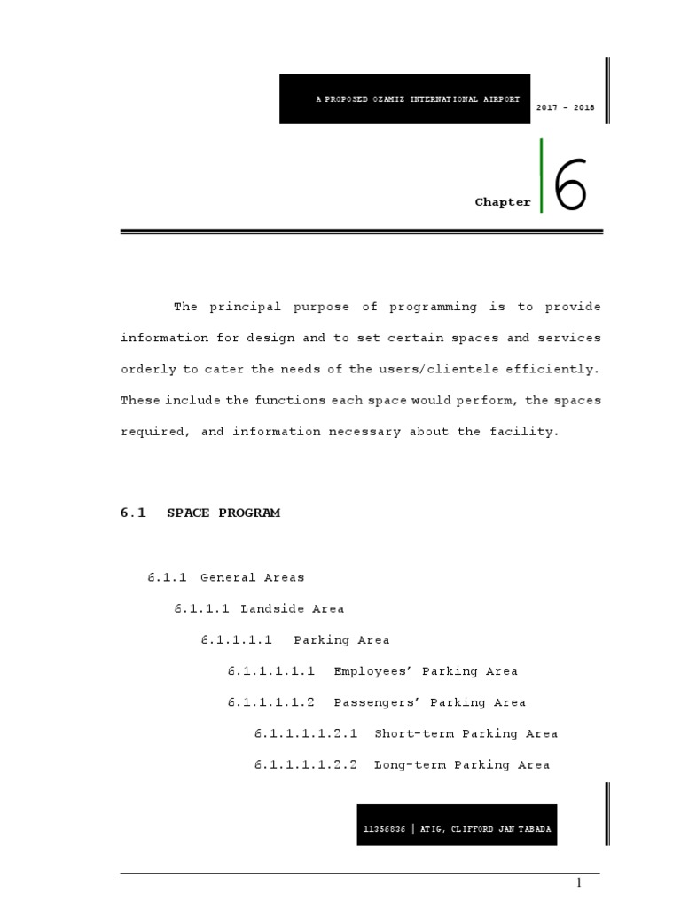 Architectural Programming: 6.1 Space Program | PDF | International ...