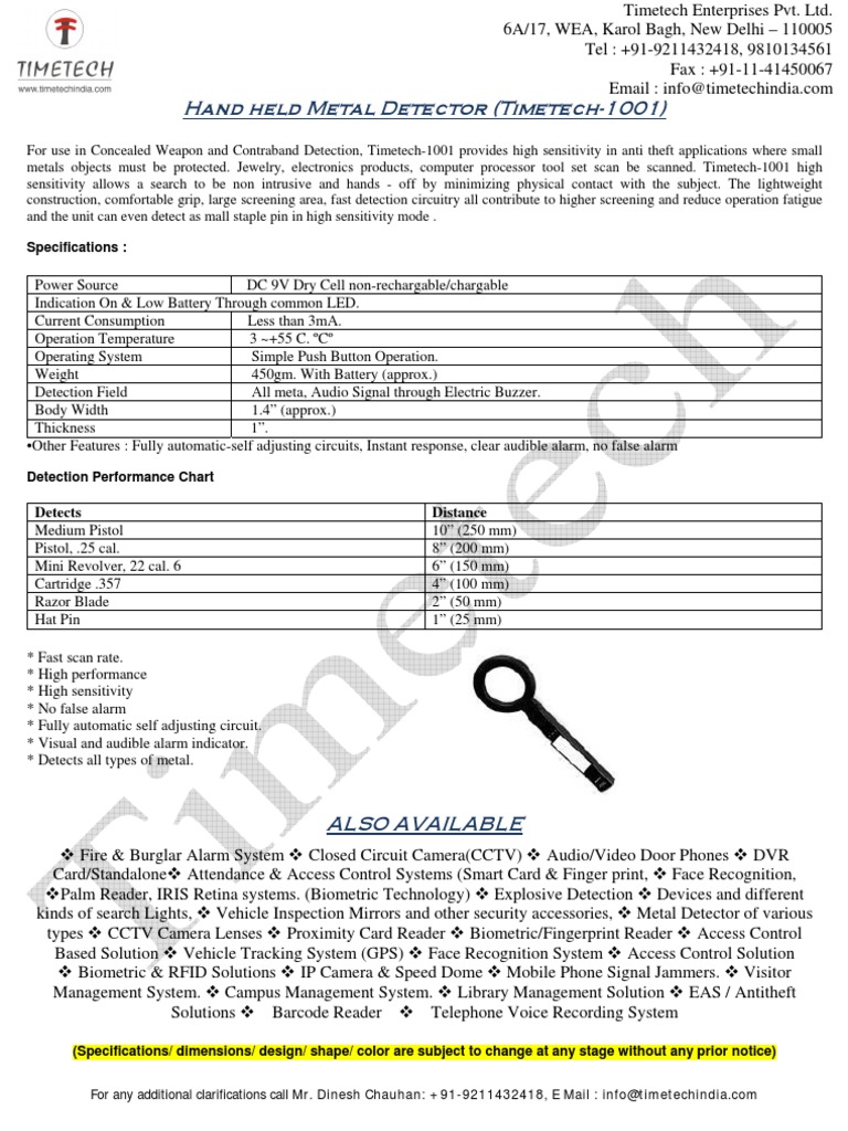 Handheld Metal Detector Overview | PDF | Access Control | Metal Detector