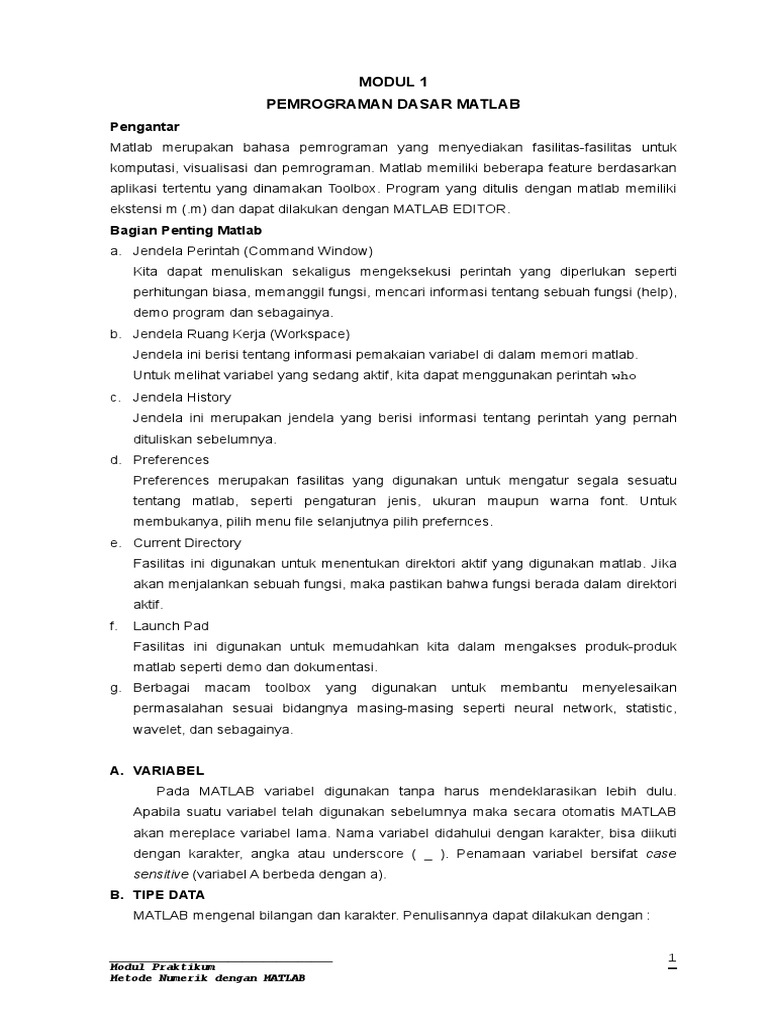 Modul Metnum Matlab | PDF