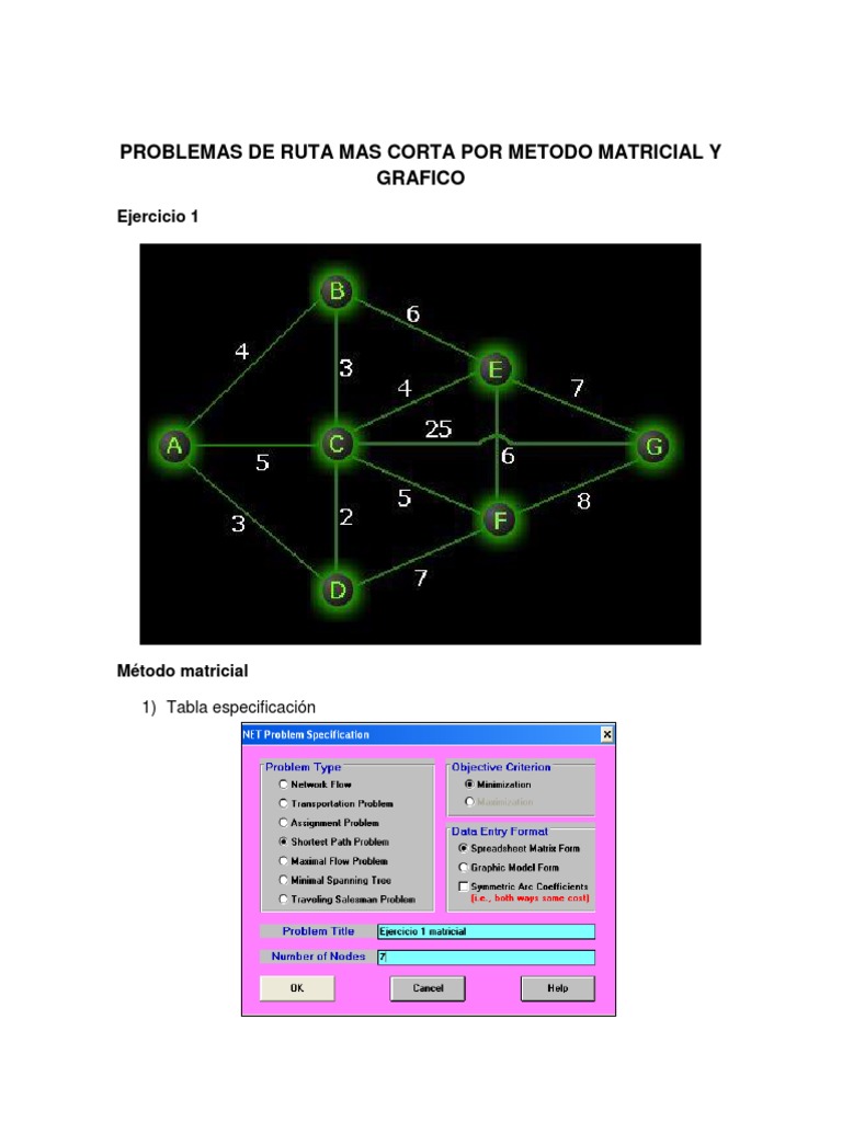 Problemas de Ruta Mas Corta | PDF | Áreas de informática | Matemáticas Aplicadas