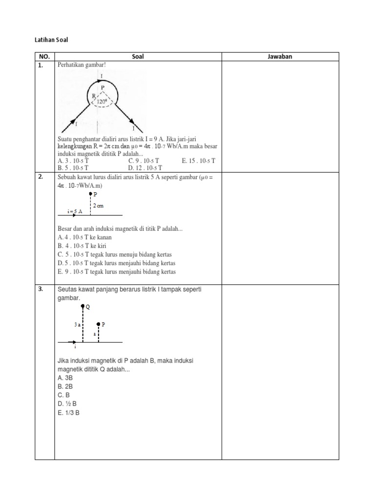 Latihan Soal Induksi Magnet | PDF