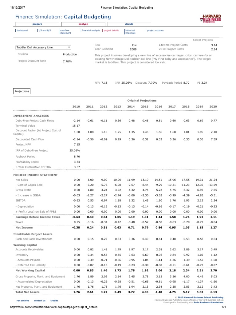 Finance Simulation - Capital Budgeting | PDF | Capital Budgeting | Net ...