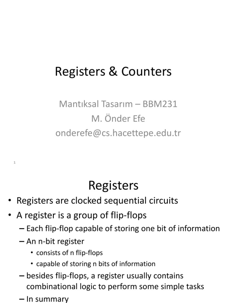 Registers and Counters for Digital Logic Design | PDF | Digital Electronics | Electrical Engineering