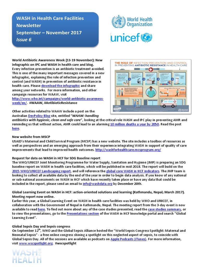 6 WASH in HCF Newsletter Nov 2017 | PDF | Wash | Sanitation