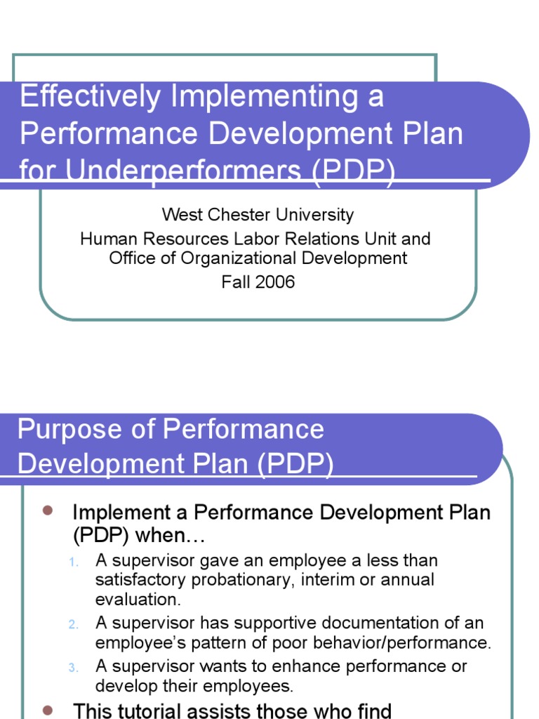 Effectively Implementing A Performance Development Plan For Under ...