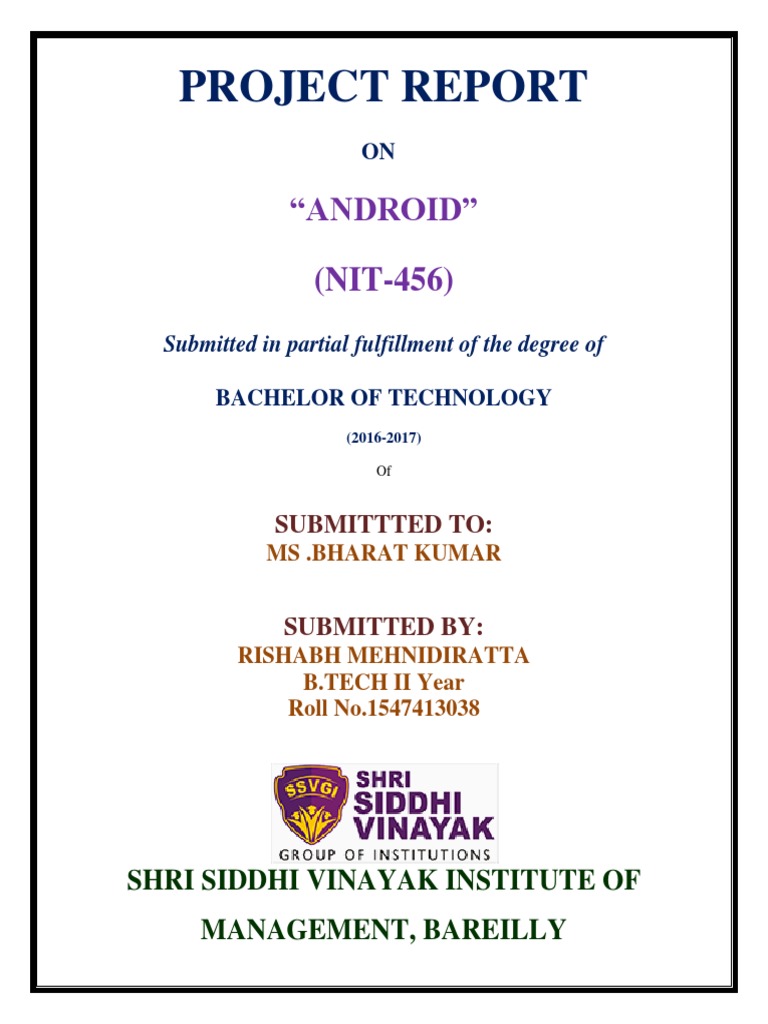 Project Report: "Android" (NIT-456) | PDF