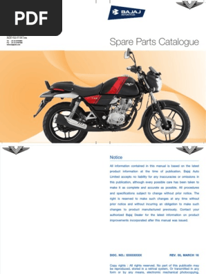 Spare Parts Catalogue Bajaj Auto Limited PDF Carburetor Clutch