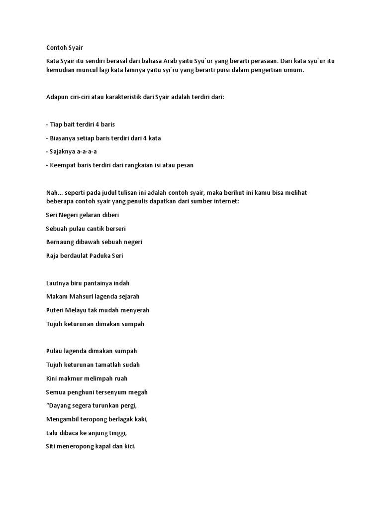 Contoh Syair | PDF