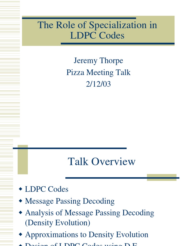 LDPC-optimization | PDF | Low Density Parity Check Code | Applied Mathematics