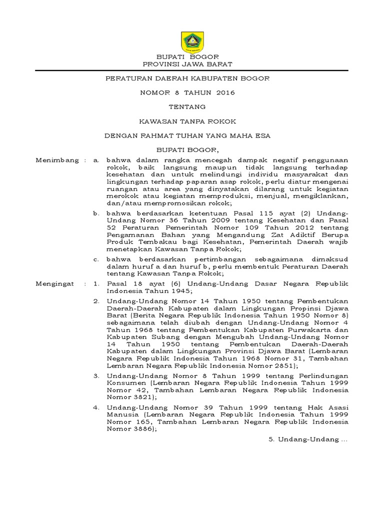 Perda KTR Pemkab Bogor | PDF