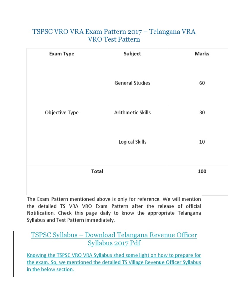 TSPSC Vro Vra Exam Pattern 2017 | PDF | Logic | Argument