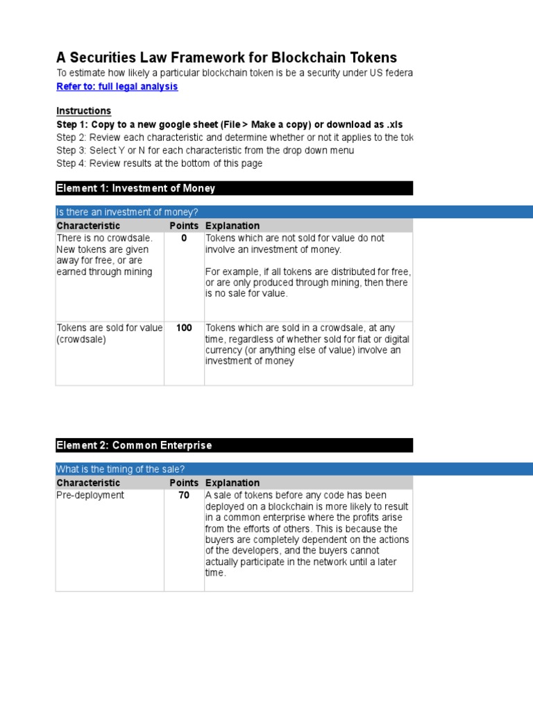 Howey Test For Ayin Token Securities Assessment Rev. 1 | PDF | Equity ...