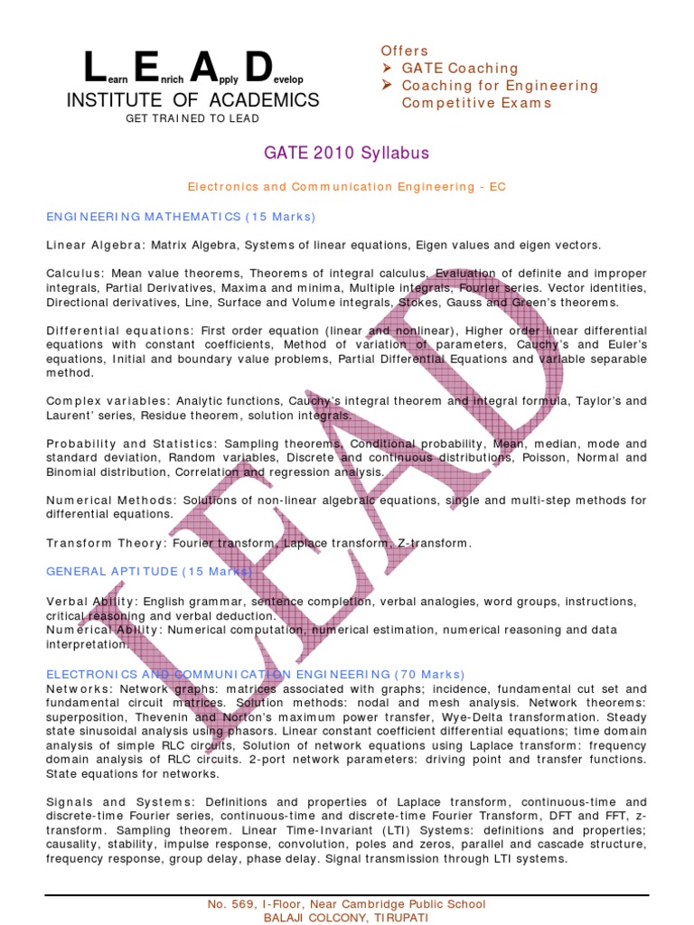 Gate Ec | PDF | Integral | Numerical Analysis