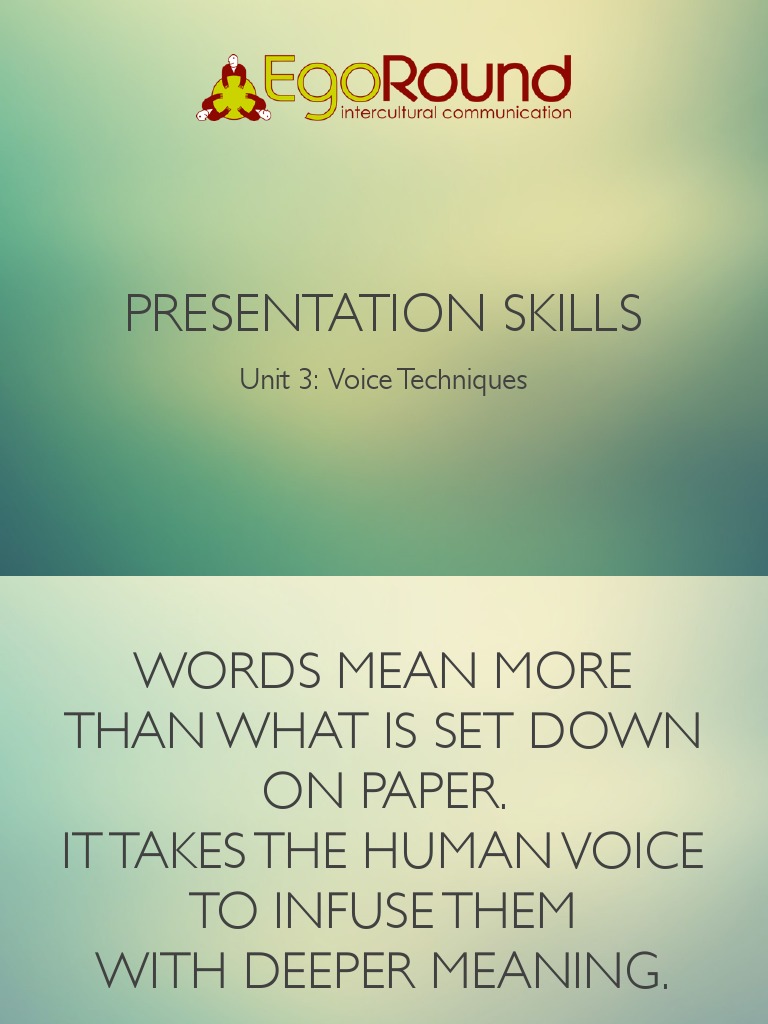 Voice Techniques for Effective Presentations | PDF | Stress ...