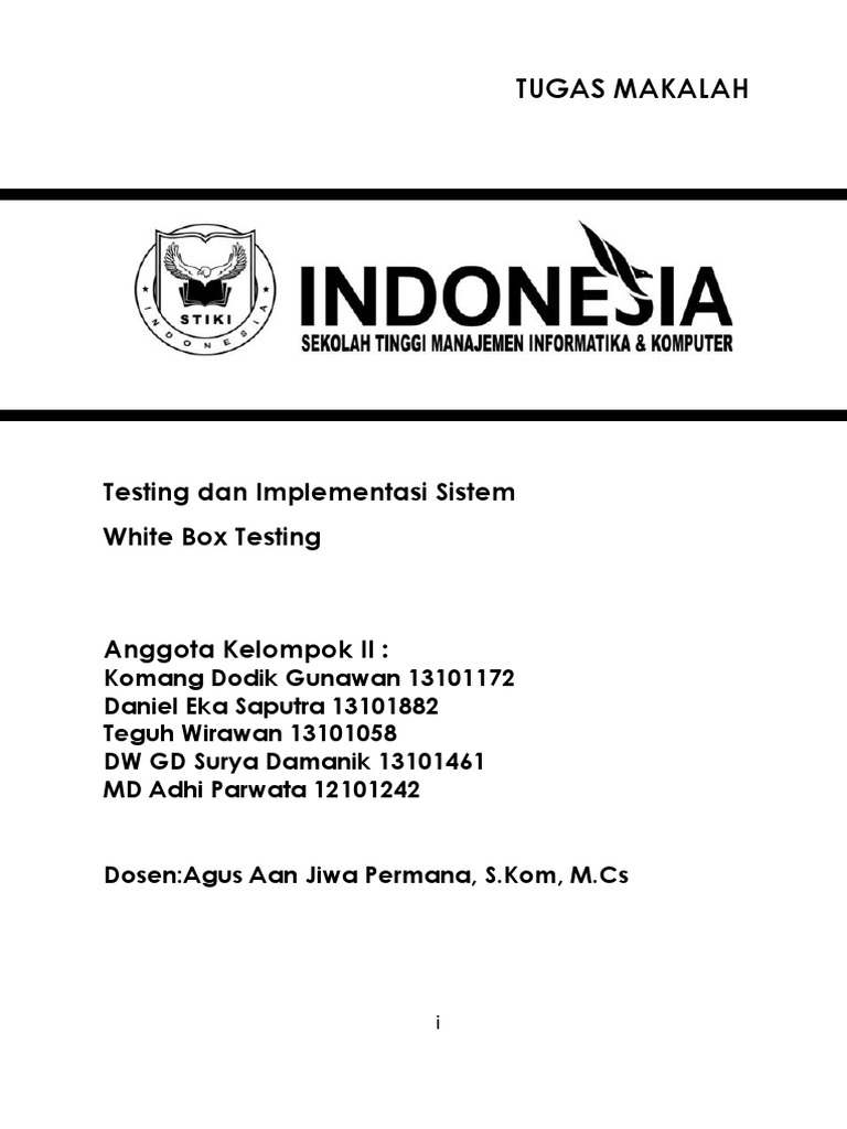 Testing Implementasi Sistem White Box Testing PDF | PDF