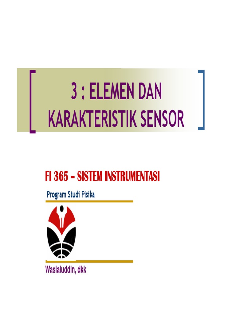 3 Karakteristik Sensor (Compatibility Mode) PDF | PDF