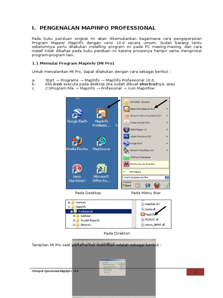 Panduan Pengoperasian MapInfo 10.0 | PDF