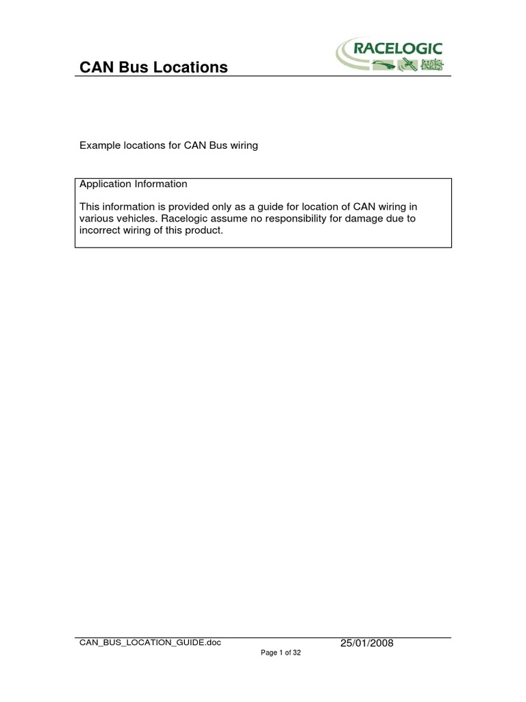 Can Bus Location Guide PDF | PDF | Motor Vehicle | Vehicles