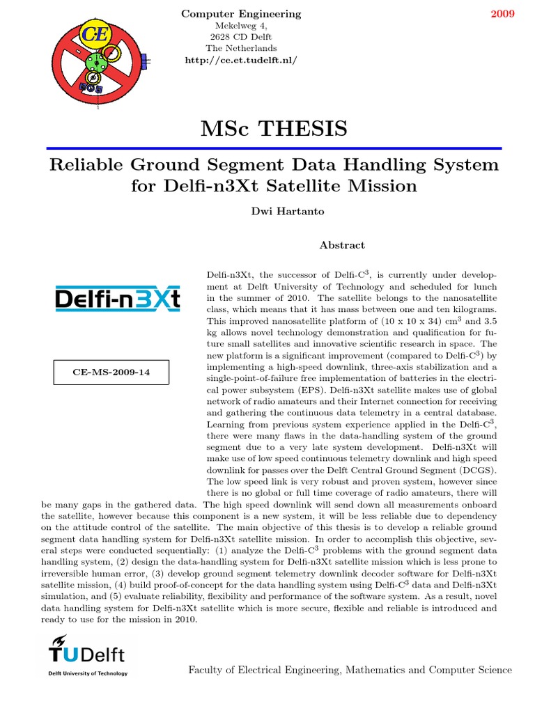 Reliable Ground Segment Data Handling System For Delftn3Xt Satellite Mission | PDF ...