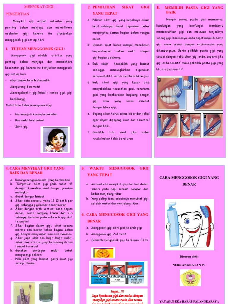 Leaflet Cara Menyikat Gigi Yang Benar | PDF