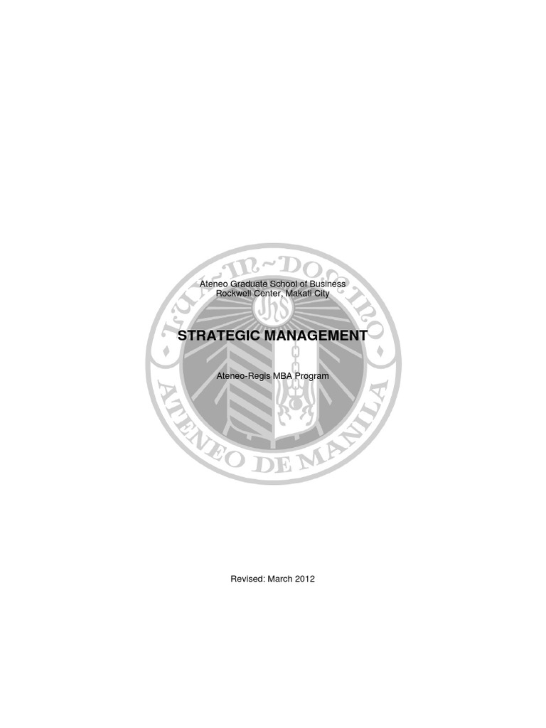 Strategic Management in Ateneo-Regis MBA | PDF | Strategic Management ...