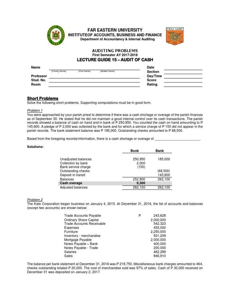 Lecture Guide 15 - Key | PDF | Debits And Credits | Subscription ...