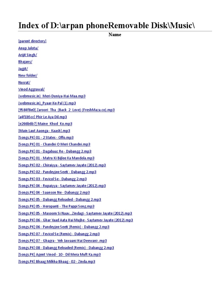 Index of D:/Arpan Phoneremovable Disk/Music | PDF