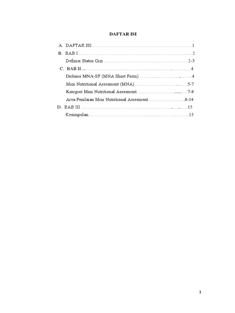 Definisi dan Kegunaan MNA-SF | PDF | Pengembangan Diri | Kesehatan Holistik