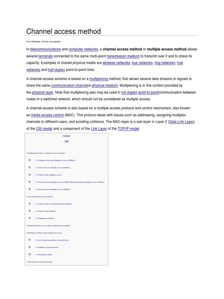 Channel Access Method | PDF | Channel Access Method | Network Protocols