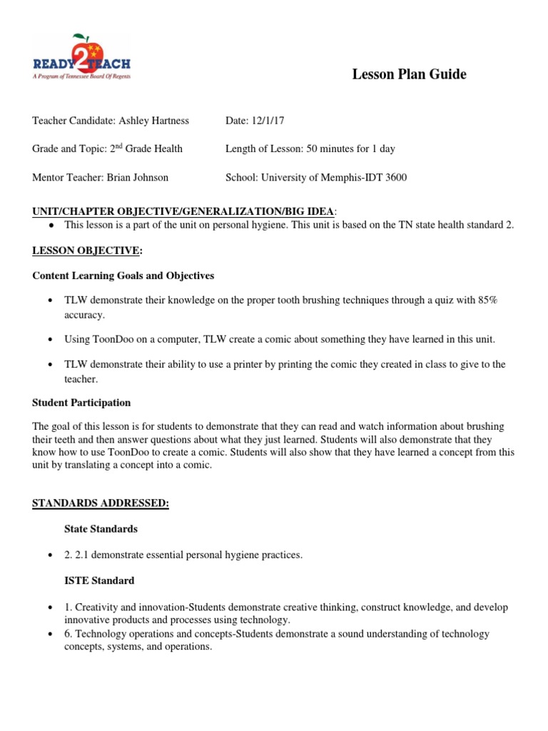 Second Edtpa Lesson Plan Ashley Hartness | PDF | Lesson Plan | Pedagogy