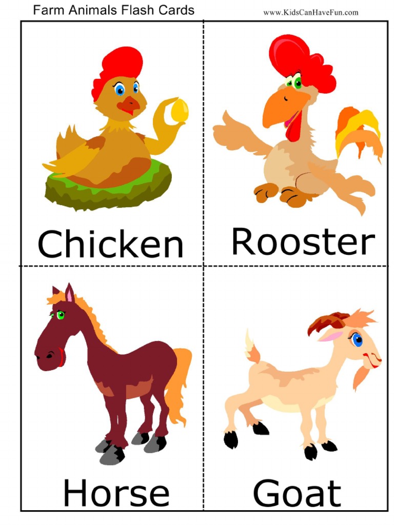 Farm Animals Flash Cards PDF | PDF