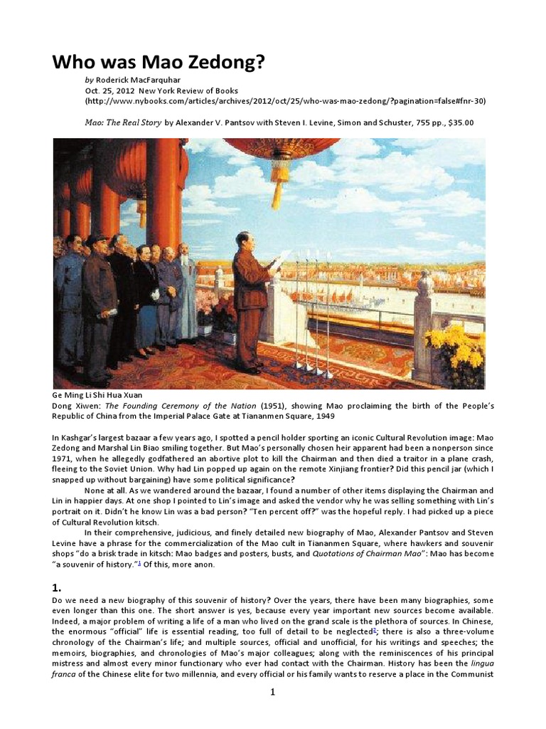 MacFarquhar - Who Was Mao Zedong | PDF | Mao Zedong | Cultural Revolution