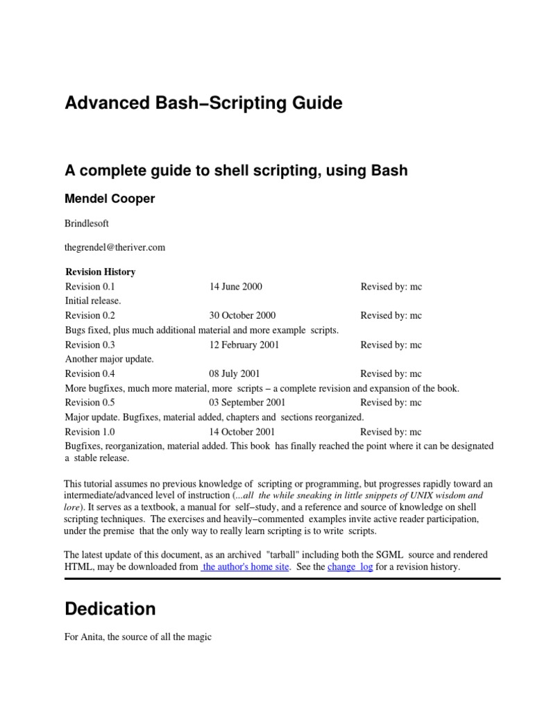 Advanced Bash Scripting | PDF