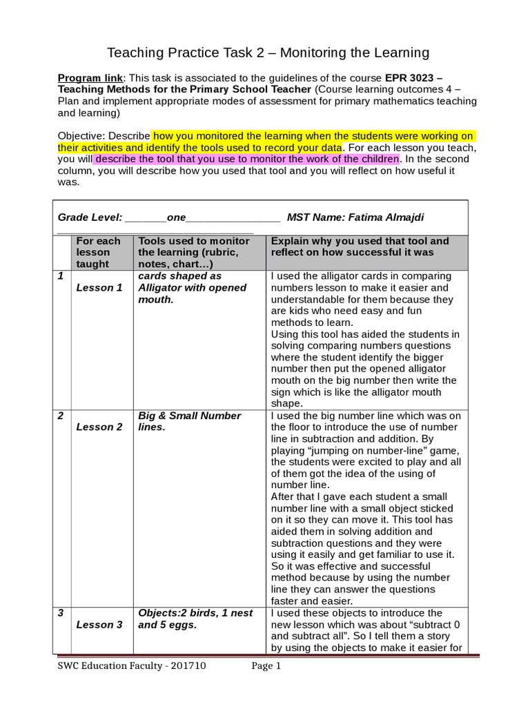 Task 2 | PDF | Teaching Method | Educational Assessment