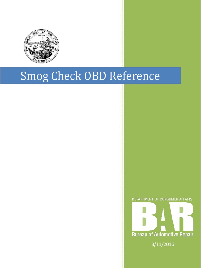 Smog Check OBD Reference Guide | PDF | Dodge | Vehicle Technology