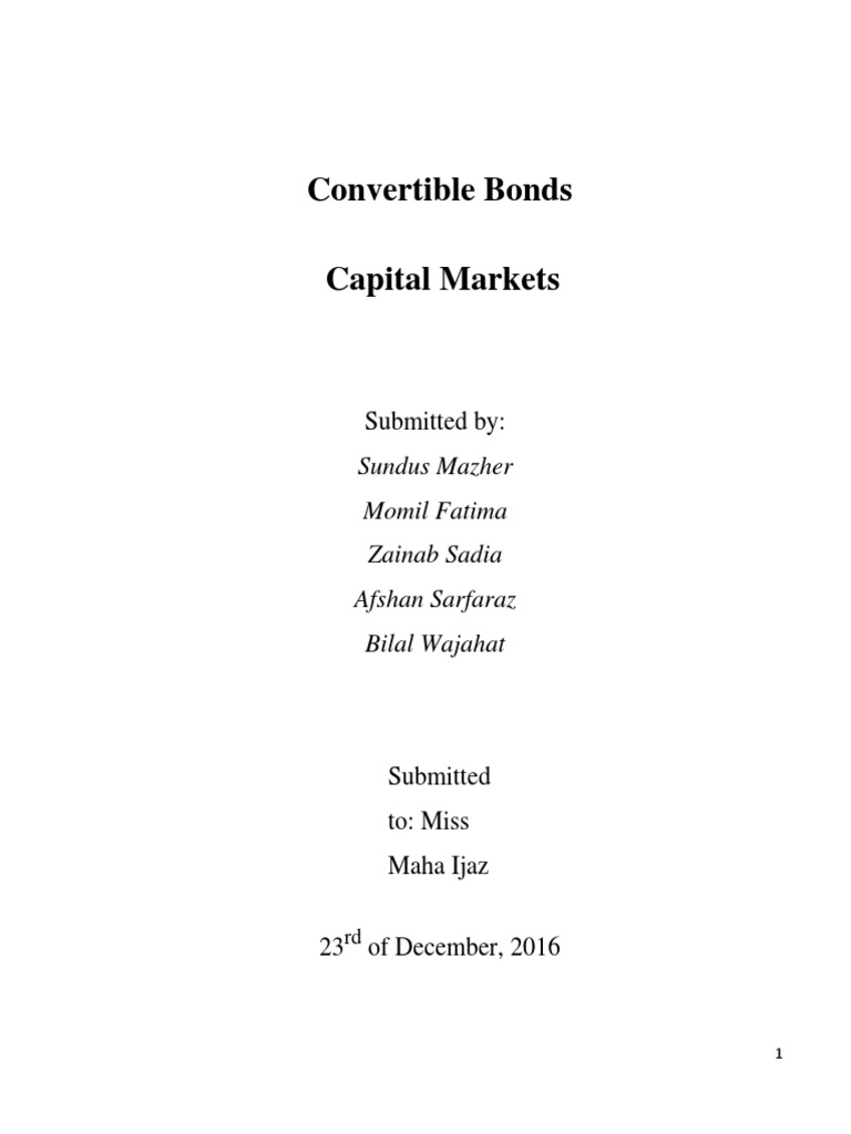 Convertible Bonds Report | PDF | Convertible Bond | Bonds (Finance)