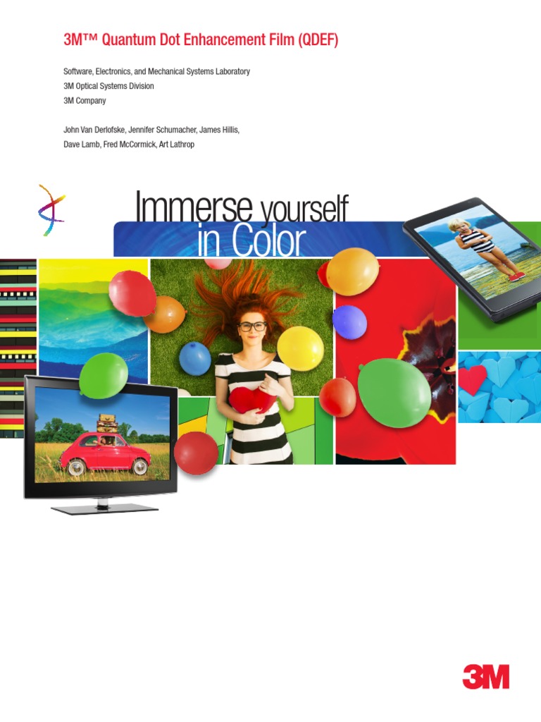 Quantum Dot QDEF Whitepaper | PDF | Backlight | Rgb Color Model
