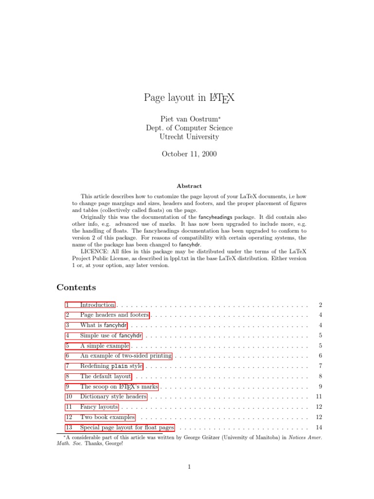 Page Layout in LaTeX | PDF | Page Layout | Te X