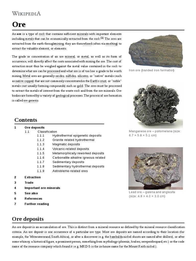 1 Ore Deposits: Iron Ore (Banded Iron Formation) | PDF | Ore | Rock ...