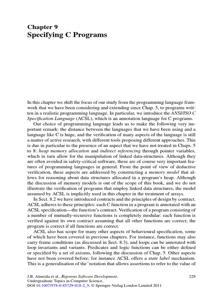 Specifying C Programs: Specification Language | Download Free PDF ...