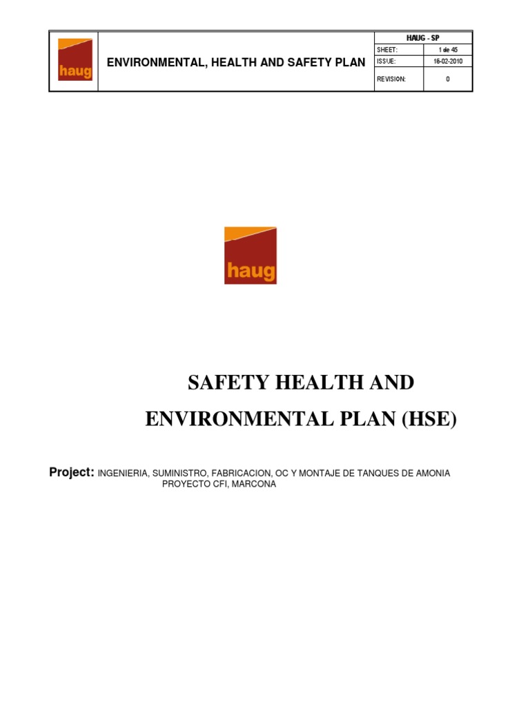 Hse Plan Eng | PDF | Occupational Safety And Health | Safety