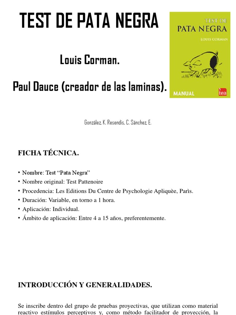 Test de Pata Negra-1 | PDF | Complejo de Edipo | Sicología