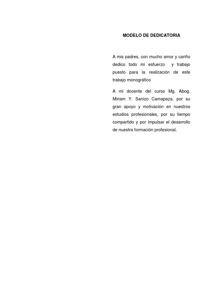 Modelo de Dedicatoria