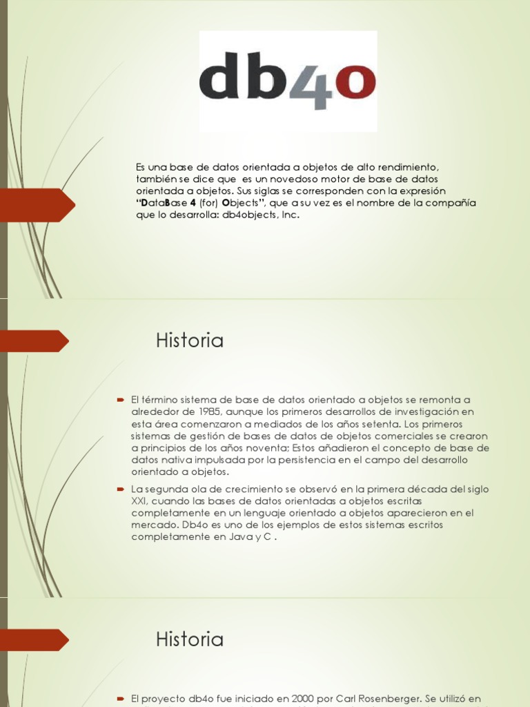DB4O Historia y Caracteristicas | PDF | Java (lenguaje de programación ...