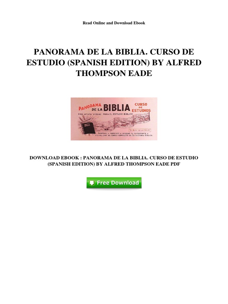 Panorama de La Biblia Curso de Estudio Spanish Edition by Alfred ...
