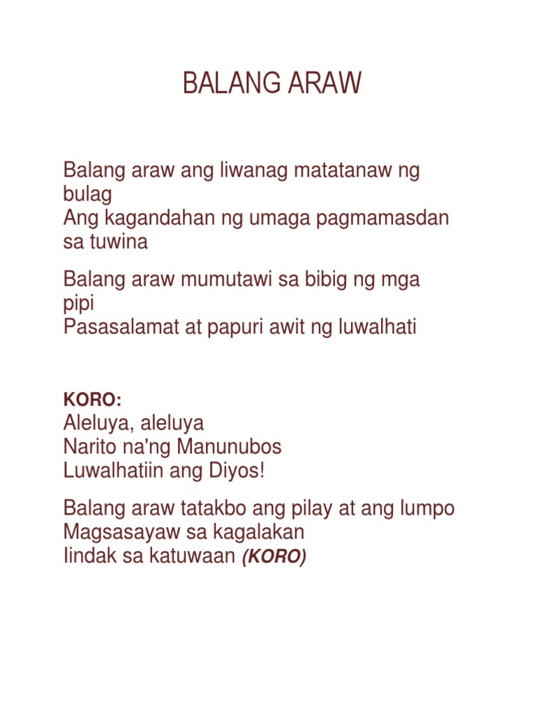 Balang Araw | PDF