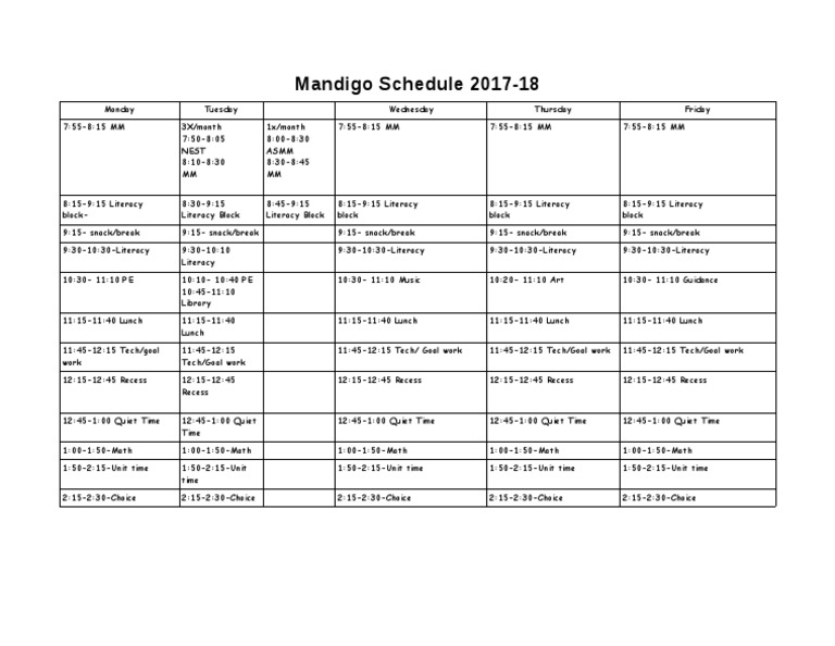 Updated Schedule | PDF